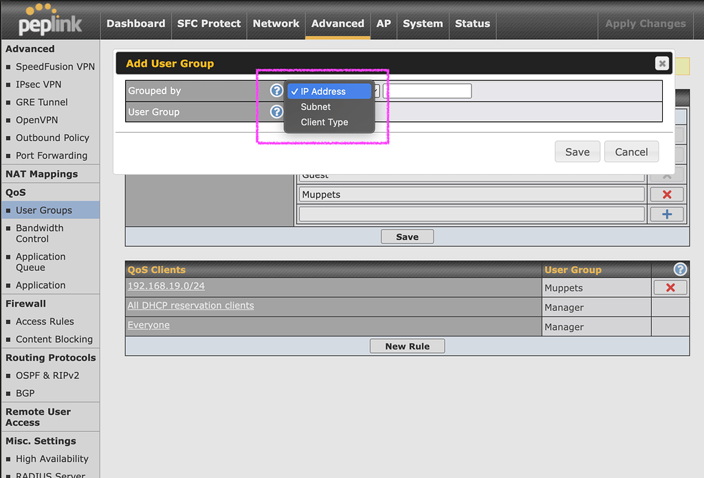 Adding Grouped Networks to QoS - Feature Requests - Peplink Community