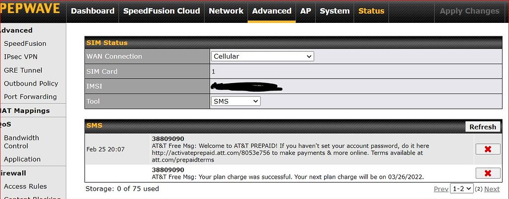 Pepwave MAX BR1 MK2 will not receive text messages - Pepwave MAX ...