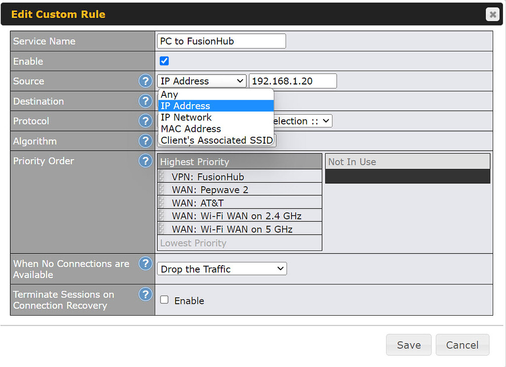 Additional SOURCES to Outbound rules - Feature Requests - Peplink Community