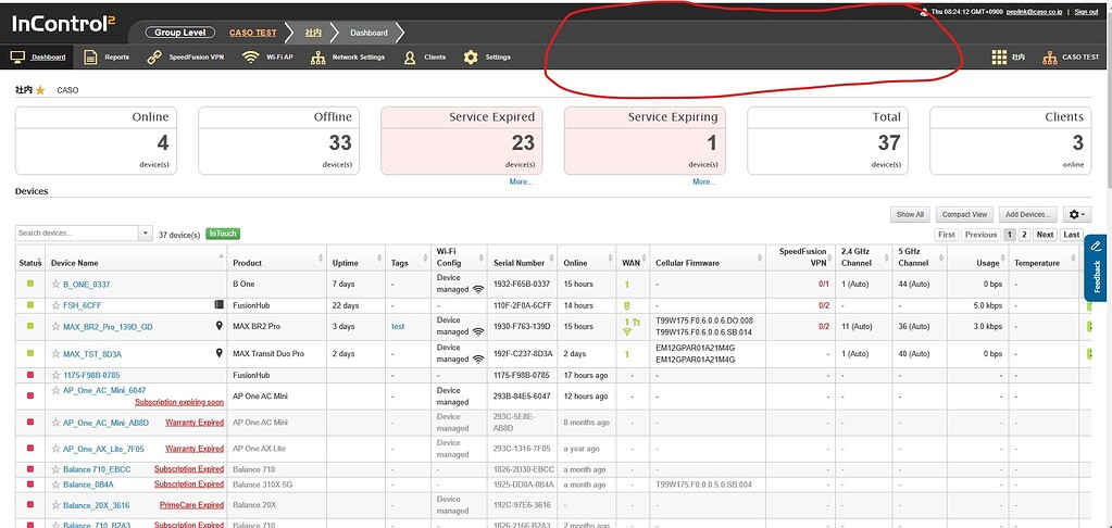User Visibility for InControl2 Trouble - Feature Requests - Peplink Community