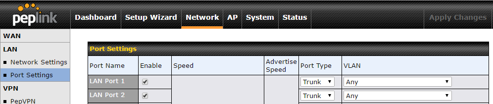 Port Setting when using WAN port as additional LAN port on MAX Transit ...